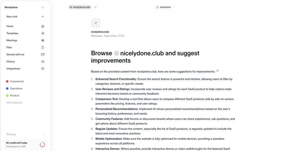 List examples from Saas web applications | Nicelydone