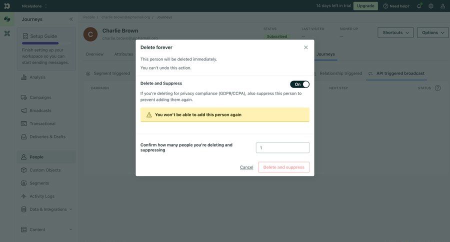 Delete account page design examples from Saas web applications | Nicelydone
