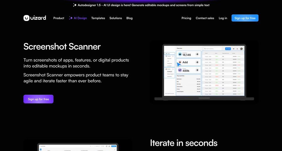 Uizard UI screen examples | Nicelydone