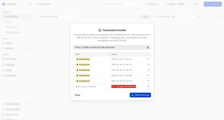 Hookdeck UI screen examples | Nicelydone
