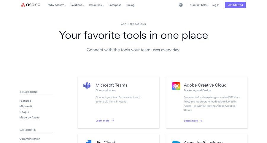 Asana UI screen examples