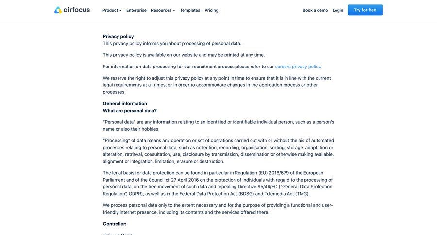 Airfocus page examples | Nicelydone