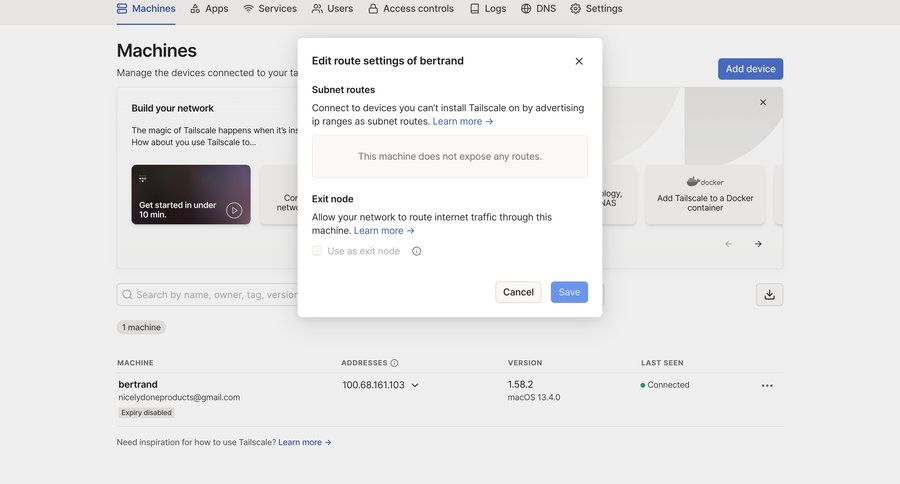 Tailscale UI screen examples | Nicelydone