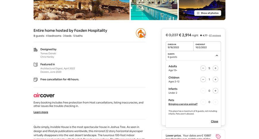 Airbnb UI screen examples