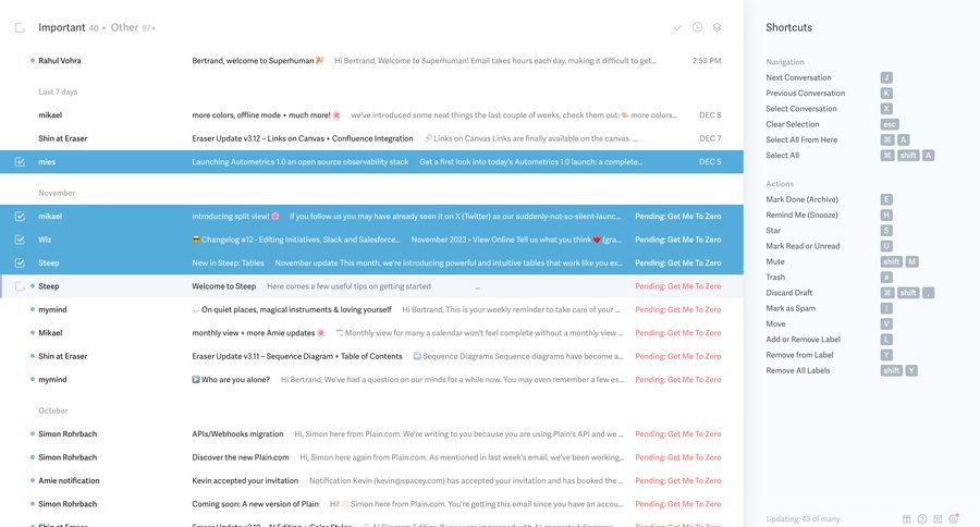 Bulk actions examples from Saas web applications | Nicelydone