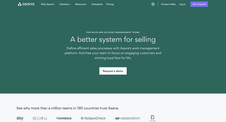 Asana UI screen examples