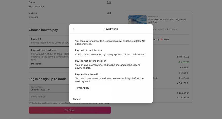 Airbnb UI screen examples