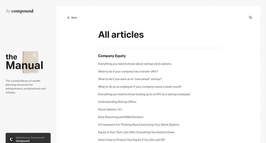 Compound Planning UI screen examples