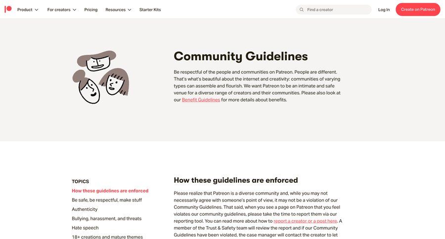 Patreon UI screen examples | Nicelydone