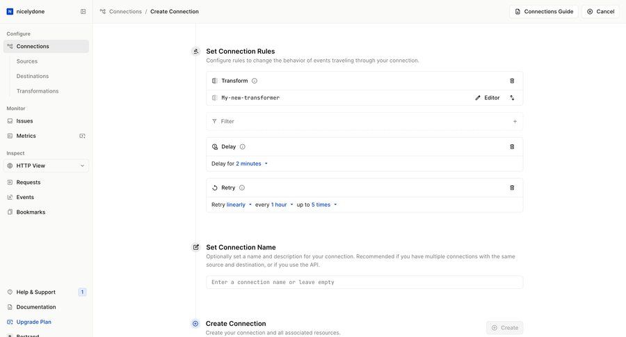 Hookdeck UI screen examples | Nicelydone