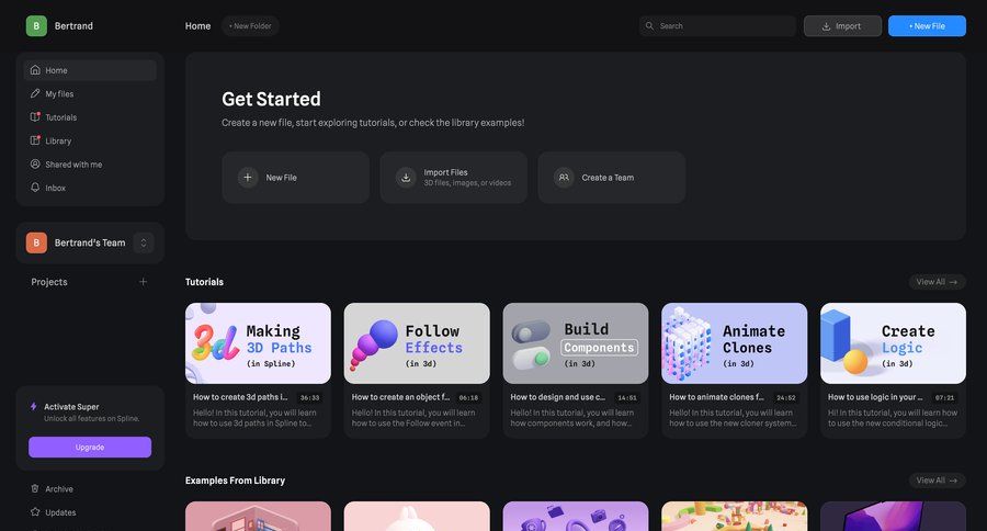 Spline page examples | Nicelydone