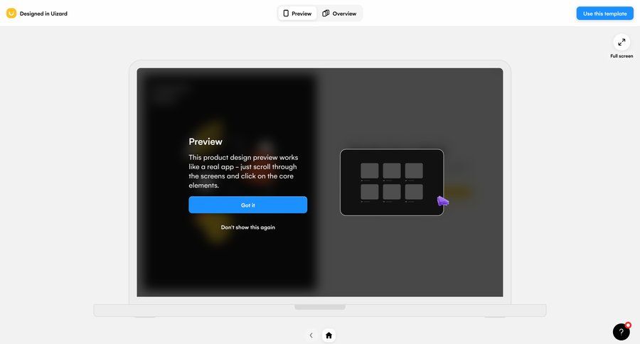 Uizard UI screen examples | Nicelydone