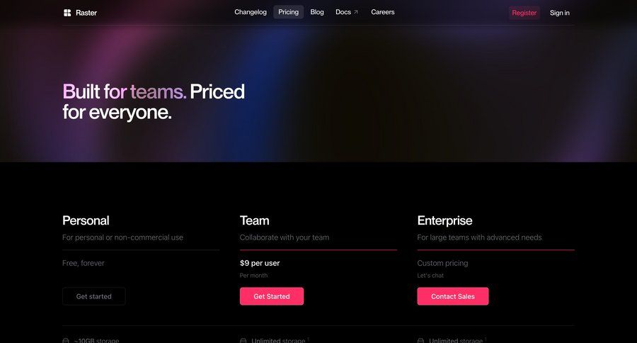 Raster page examples | Nicelydone