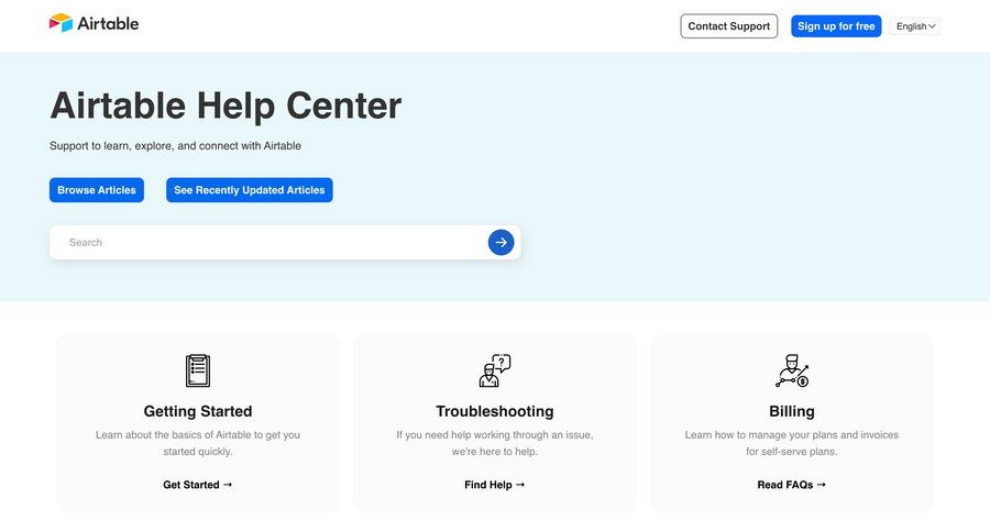 Support / Help center page design examples from Saas web applications ...