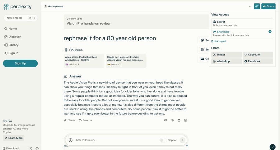 Perplexity UI screen examples | Nicelydone
