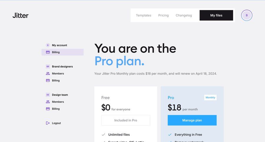 Plans & pricing page design examples from Saas web applications | Nicelydone