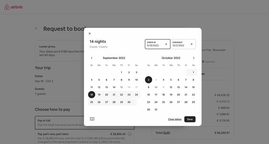 Airbnb UI screen examples