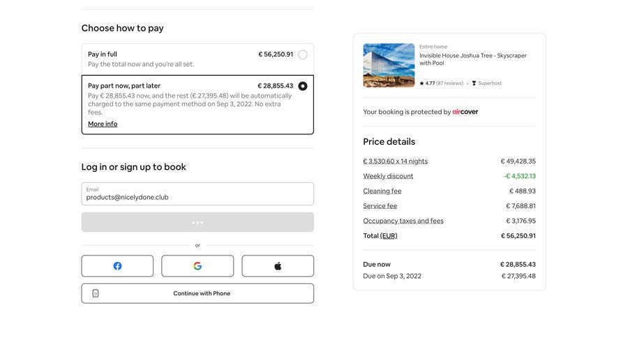 Airbnb UI screen examples