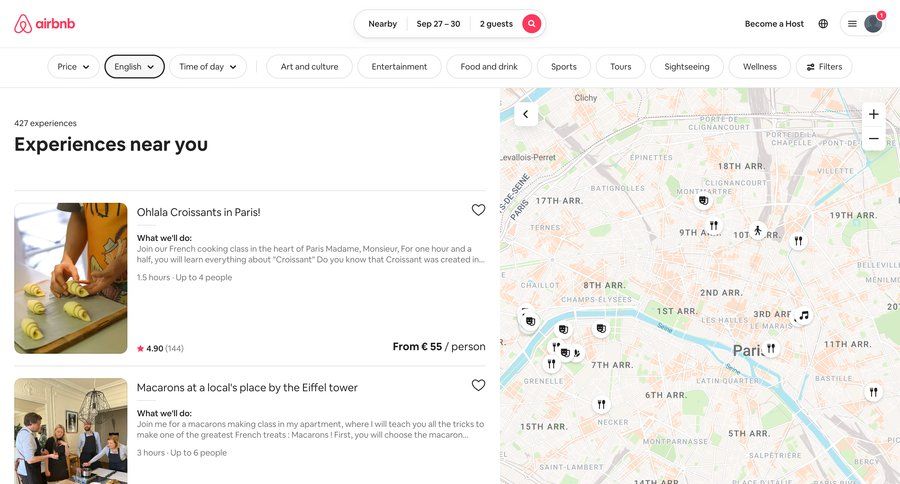 Airbnb UI screen examples