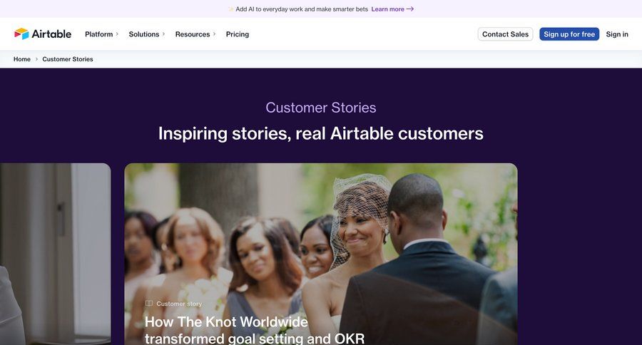 Customer stories page design examples from Saas web applications ...