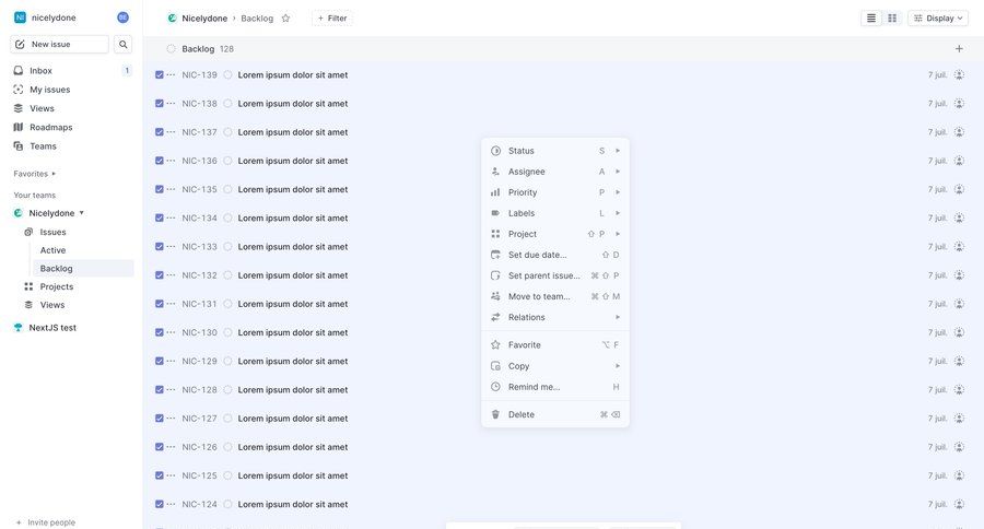 Bulk actions examples from Saas web applications | Nicelydone