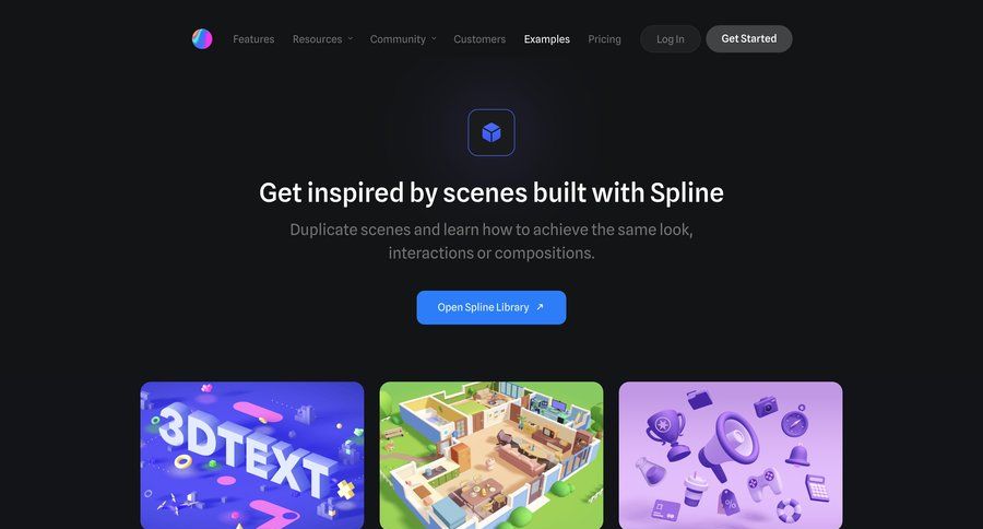 Spline UI screen examples