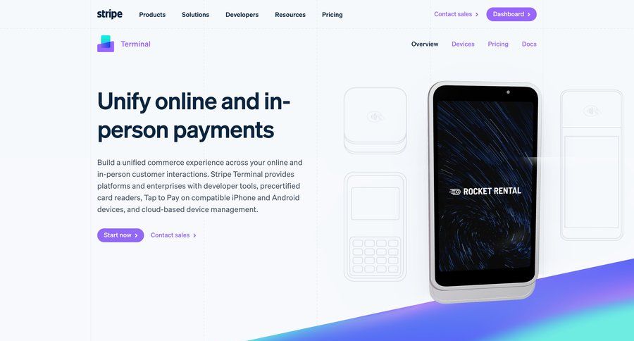 Stripe UI screen examples