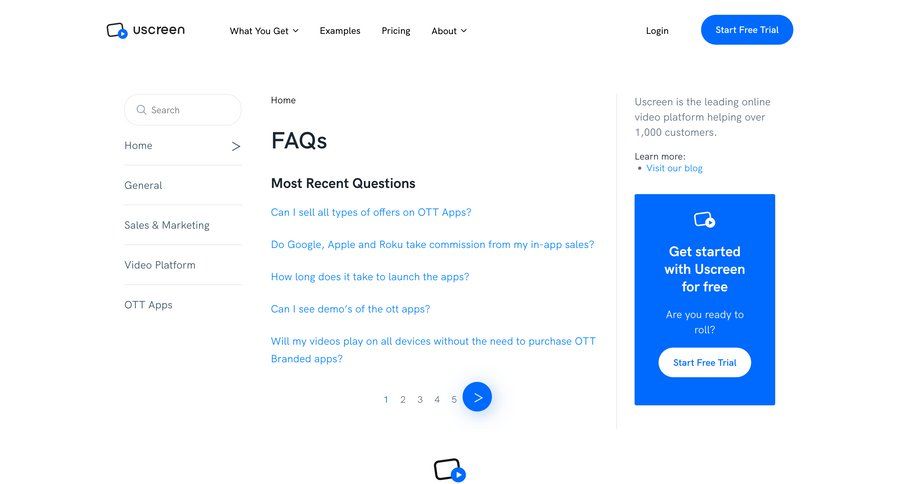 Uscreen UI screen examples | Nicelydone