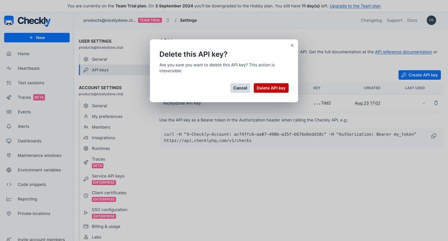 Settings design examples from Web apps