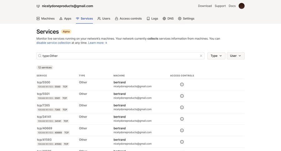 Tailscale UI screen examples | Nicelydone