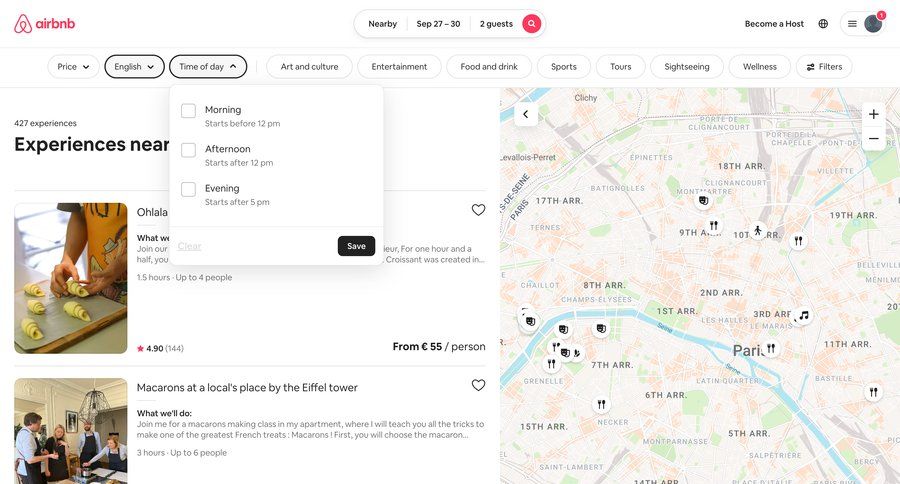 Airbnb UI screen examples