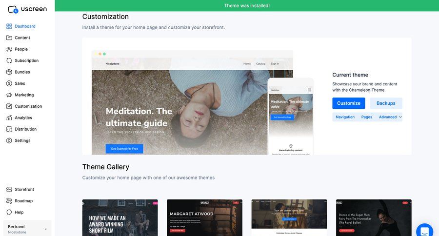 Uscreen UI screen examples | Nicelydone