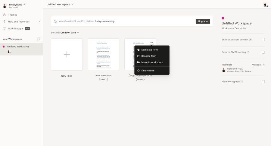 Workspace settings page design examples from Saas web applications ...