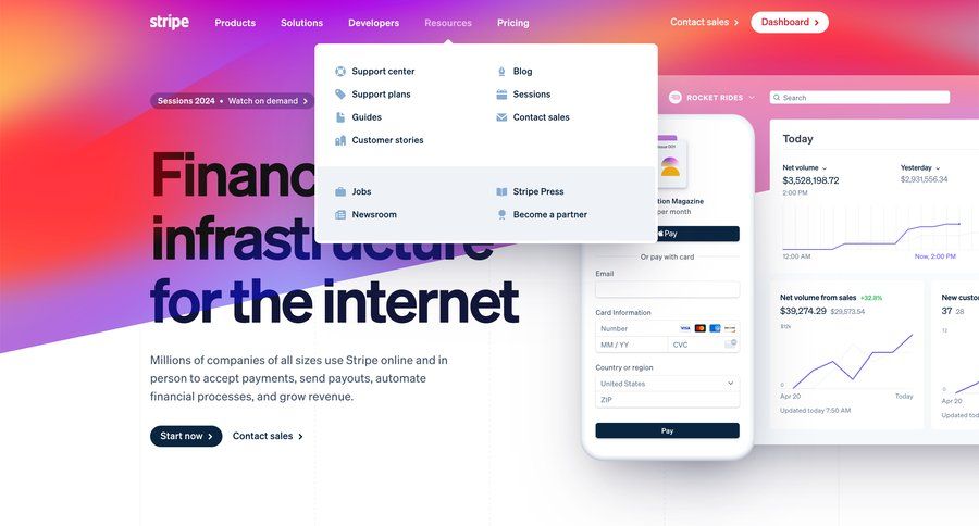 Stripe UI screen examples | Nicelydone