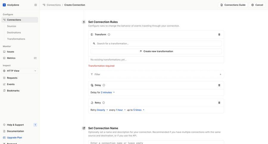 Hookdeck UI screen examples | Nicelydone