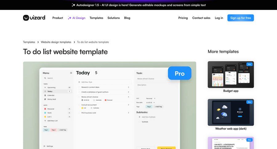 Uizard UI screen examples | Nicelydone