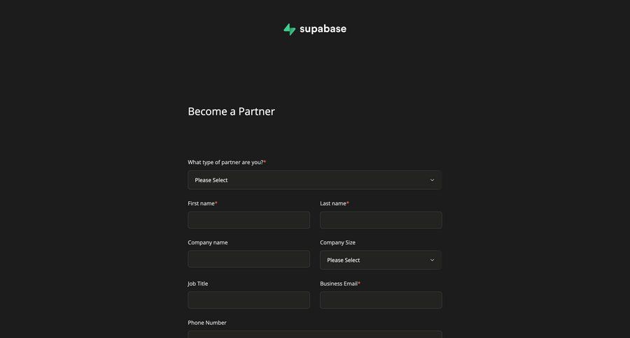 Supabase UI screen examples