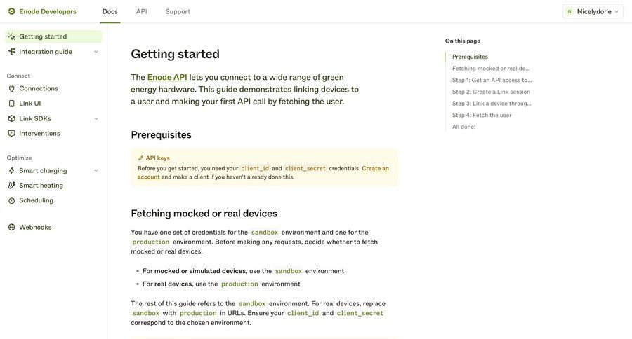 Enode page examples | Nicelydone