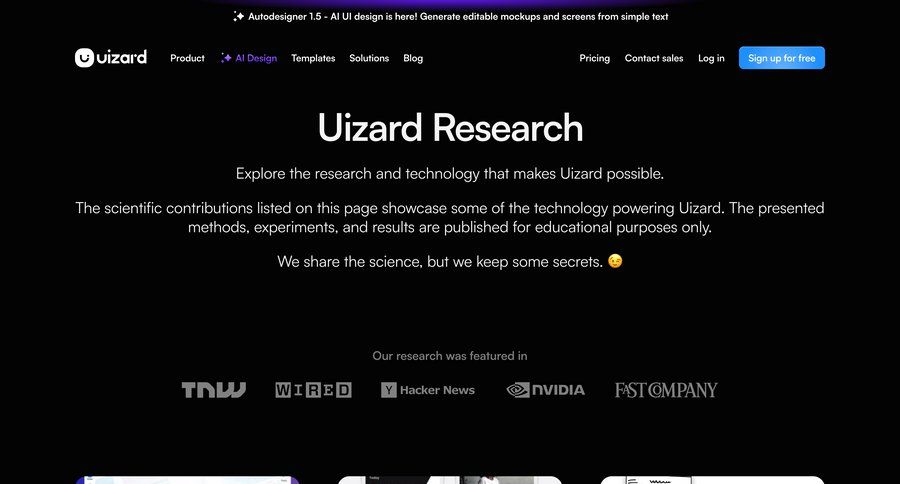 Uizard UI screen examples | Nicelydone