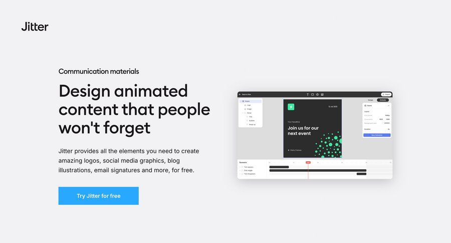 Jitter UI screen examples