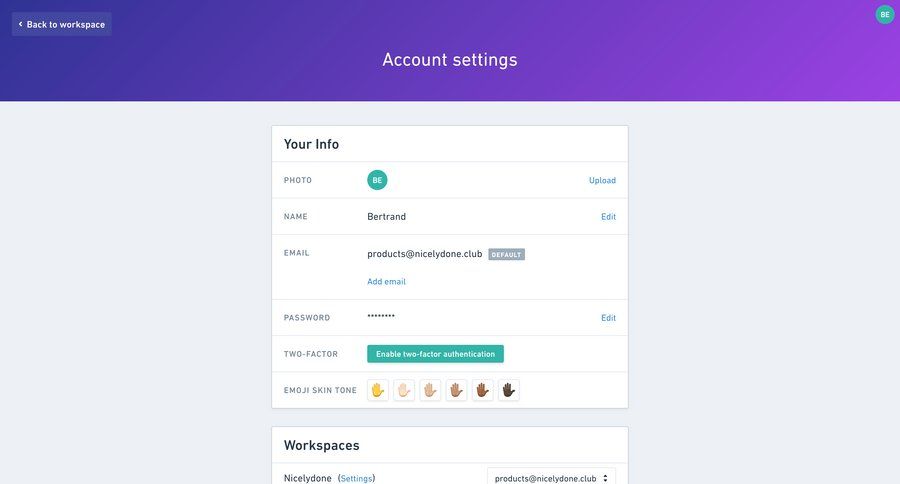 Account settings page design examples from Saas web applications | Nicelydone