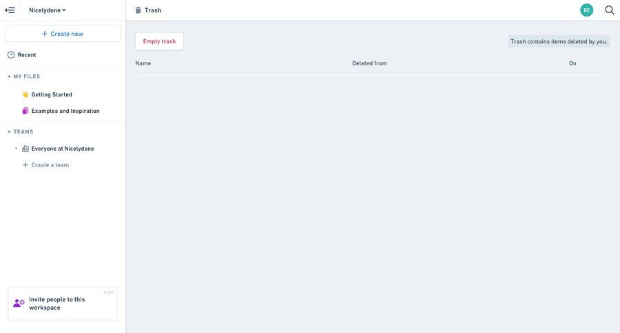 Trash & Archive examples from Saas web applications | Nicelydone