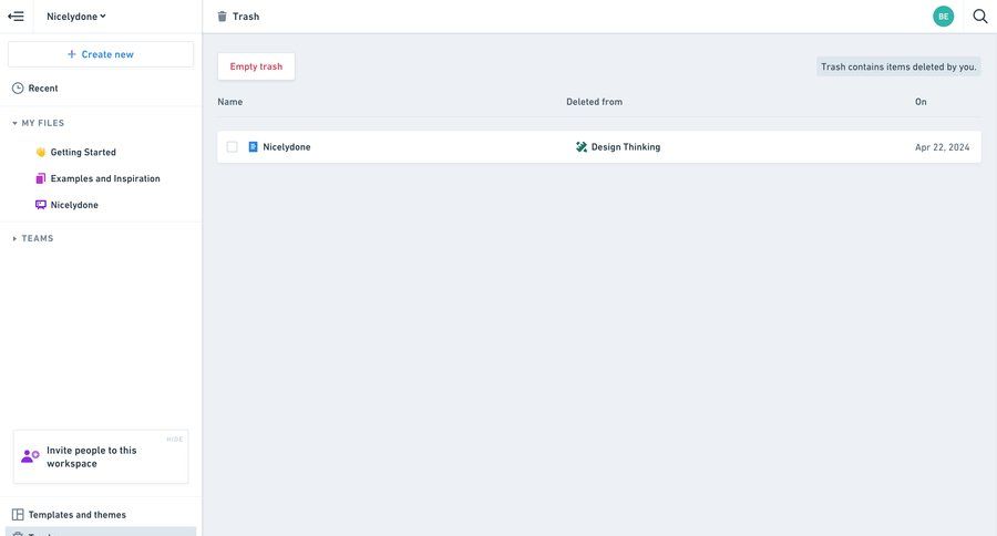Trash & Archive examples from Saas web applications | Nicelydone