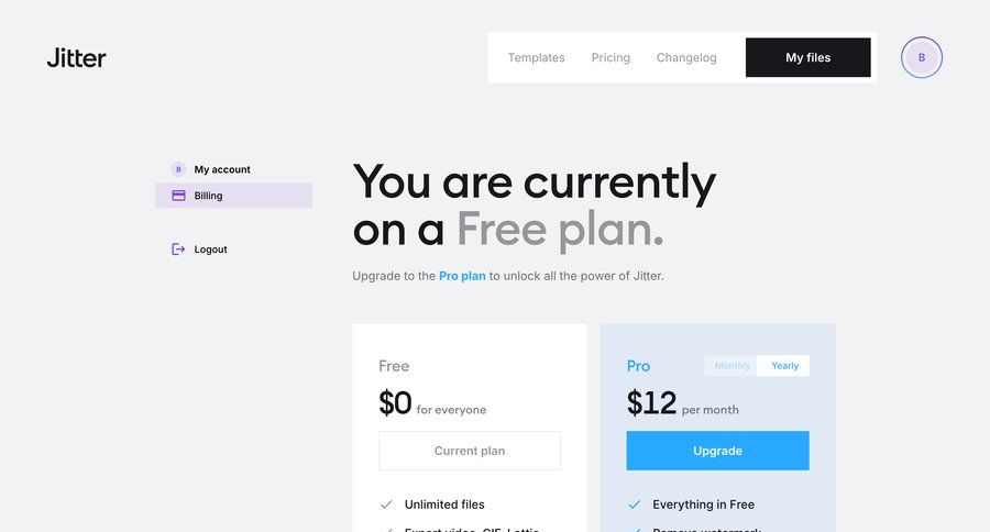 Plans & pricing page design examples from Saas web applications | Nicelydone