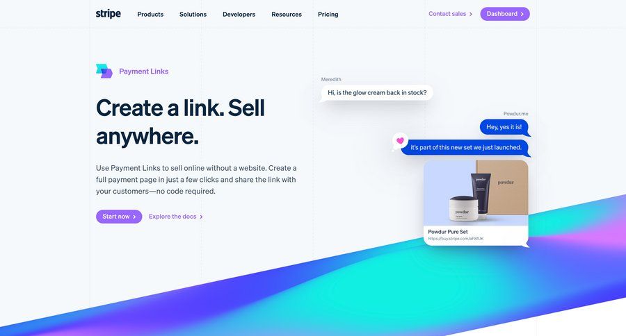 Stripe UI screen examples
