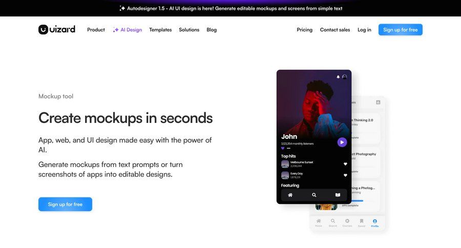 Uizard UI screen examples | Nicelydone