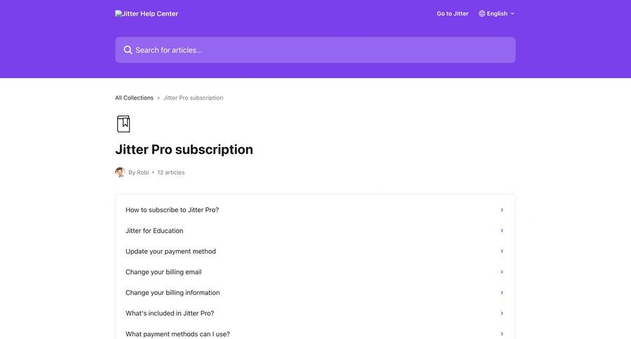 Jitter UI screen examples