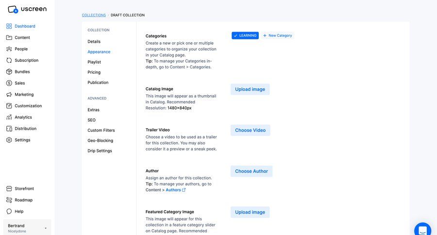 Uscreen UI screen examples | Nicelydone