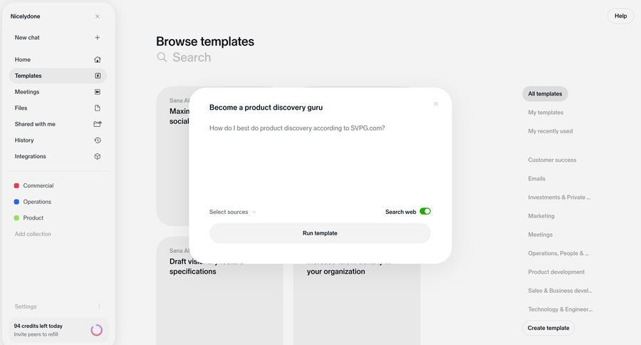 List examples from Saas web applications | Nicelydone
