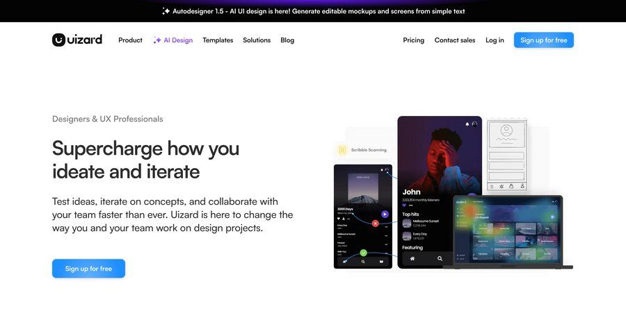 Uizard UI screen examples | Nicelydone